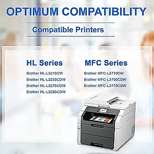 Tounker TN227BK/C/M/Y High Yield Toner Cartridges 4 Pack Compatible Replacement for TN227 TN227BK TN-227 TN223 TN223BK for HL-L3290CDW MFC-L3770CDW HL-L3210CW HL-L3270CDW MFC-L3710CW Printer