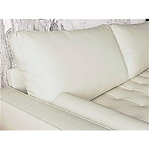 US Pride Furniture NS5454-L Caladeron Mid-Century Modern Loveseat in Faux Leather, PVC White