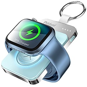 Pddosi Portable Wireless Charger for Apple Watch, 1500mAh Magnetic iWatch Charger Travel, Portable Watch Charger Keychain Power Bank for iWatch Series 9/8/7/6/5/4/3/2/SE/Ultra, Men Women Gift (Green)
