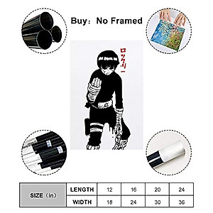 JINGHANG Minimalist Anime Rock Lee Poster Decorative Painting Canvas Wall Art Living Room Posters Bedroom Painting 12x18inch(30x45cm)