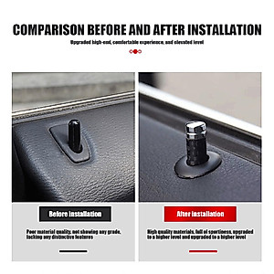 Hawyet 4 PCS Automobile Door Lock Knobs, Carbon Fiber Vehicle Door Pull Pins, Door Bolt Decorative Modification Covers, Car Interior Products, for Most Cars, Trucks and Van (Carbon Fiber)