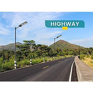 Lovus 2 Pack 3000W Commercial Solar Street Lights, 6000K Dusk to Dawn Solar Flood Light with Motion Sensor, Outdoor Solar Parking Lot Lights IP67 Waterproof for Courtyards, Playground, ST5-107-2