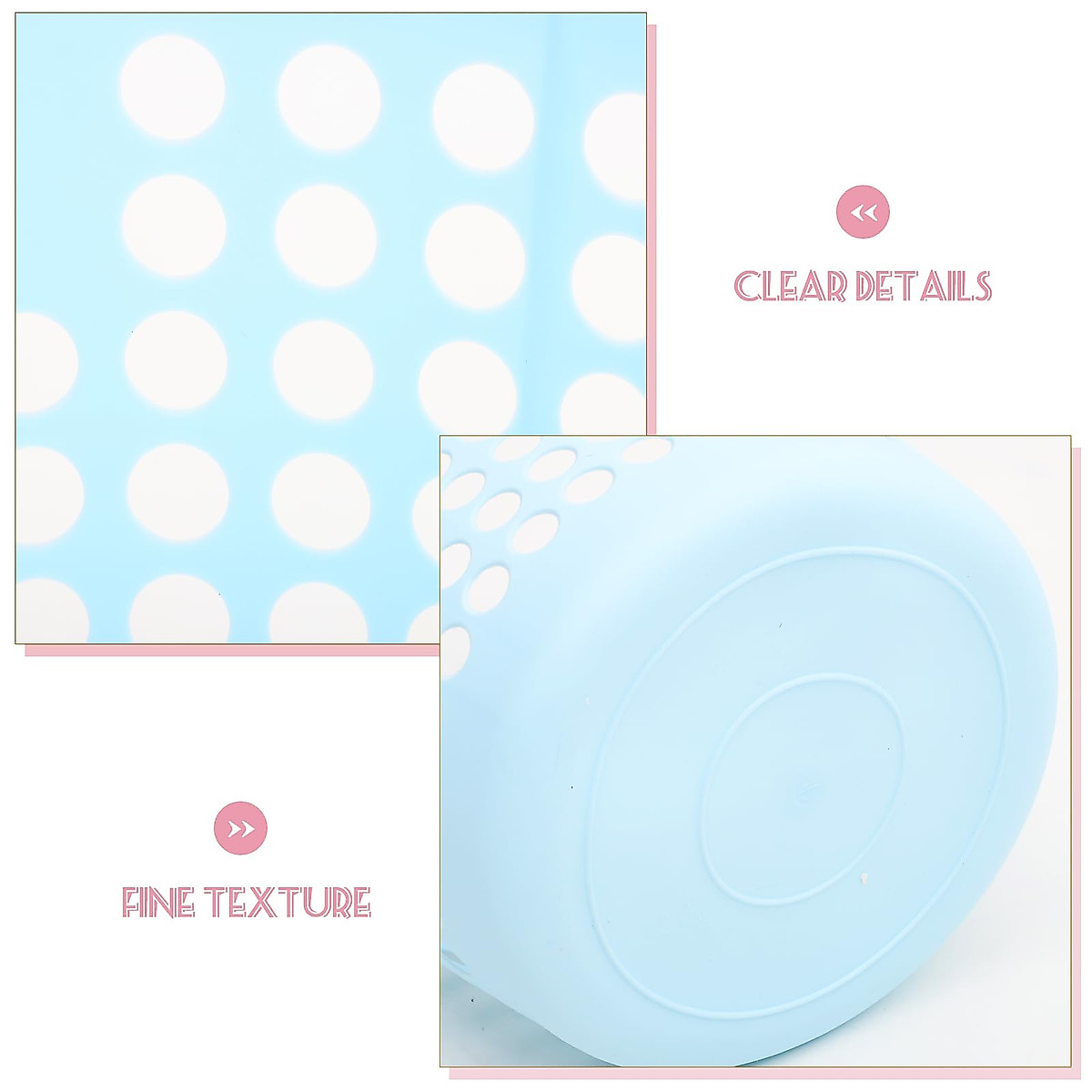 Luxshiny Flexible Laundry Baskets, 30l Hollow Plastic Laundry Hamper Washing Basket Clothes Storage Bin Sundries Organizer with Carrying Handles for Bathroom