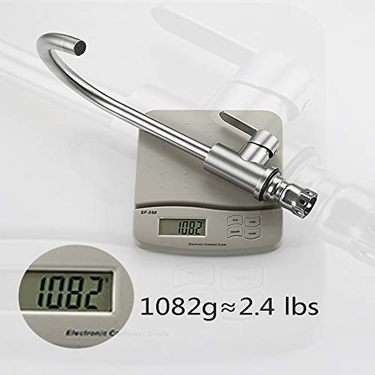 Kitchen Sink Faucet Mix The Faucet for Single Handle Hot and Cold 304 Stainless Steel Kitchen & Bath Fixtures Faucet Brushed Nickel Finished