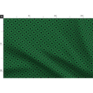 Spoonflower Fabric - Green Black Celtic Knots Printed on Chiffon Fabric by The Yard - Sewing Fashion Apparel Dresses Home Decor