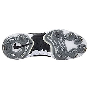 Nike Alpha Huarache Elite 3 Adult Low Metal Baseball Cleats, Black/White, 8.5