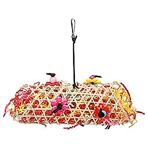 Shreddable Bird Toy, Colorful Weaving Swing Chew Toy Foraging Shredding Hanging Toy Handmade Creates Fun Filled Foraging Shredding Chew ToysToys