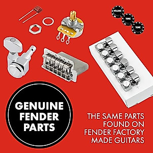 Fender Locking Tuners Stratocaster Guitar Tuners, Polished Chrome, Right Hand Guitar Tuners, 1.7x10x4.5 Inches, Set of 6 Guitar Tuning Machines