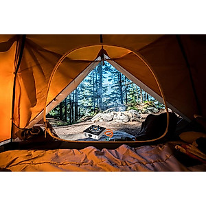 Single Propane Gas Burner Stove with Auto Ignition Tempered Glass Top Hose & Regulator for Camping and Outdoor Cooking (One Burner)