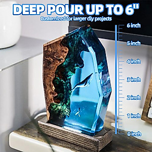 Epoxy Resin, Upgrade Formula 32OZ 2X UV Resistant Resin, Epoxy Casting and Coating Resin Kit with Sticks, Self Leveling Easy Mix for Art, Crafts, Jewelry Making, River Tables of Art Resin