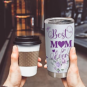 20 OZ Stainless Steel Vacuum Insulated Tumbler – Best Mom Ever Gifts for Mom, Daughter, Son, Gift for Mother's Day, Birthday, Thanksgiving, and Special Occasions (best mom ever)