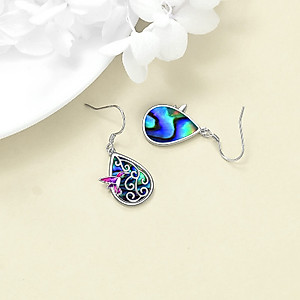 Hummingbird Earrings 925 Sterling Silver Filigree Dangle Earrings Hummingbird Jewelry Gift for Women