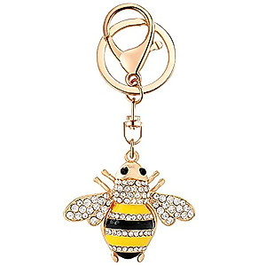 Keepdowin Key Chains Women Cute Keychains for Women Funny Anime Keychain for Her Sister Girl Birthday Gift Bag Wallet Accessories (Yellow Bee)