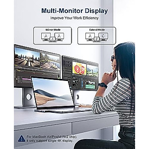 USB C Hub Adapter MacBook - UtechSmart 7 in 2 MacBook Pro/Air Accessories Multiport Adapter with Thunderbolt 3 Port, 100W PD 4K@30Hz, 40Gbps 4K HDMI, 3*USB3.0 Data Port SD and MicroSD Card Reader