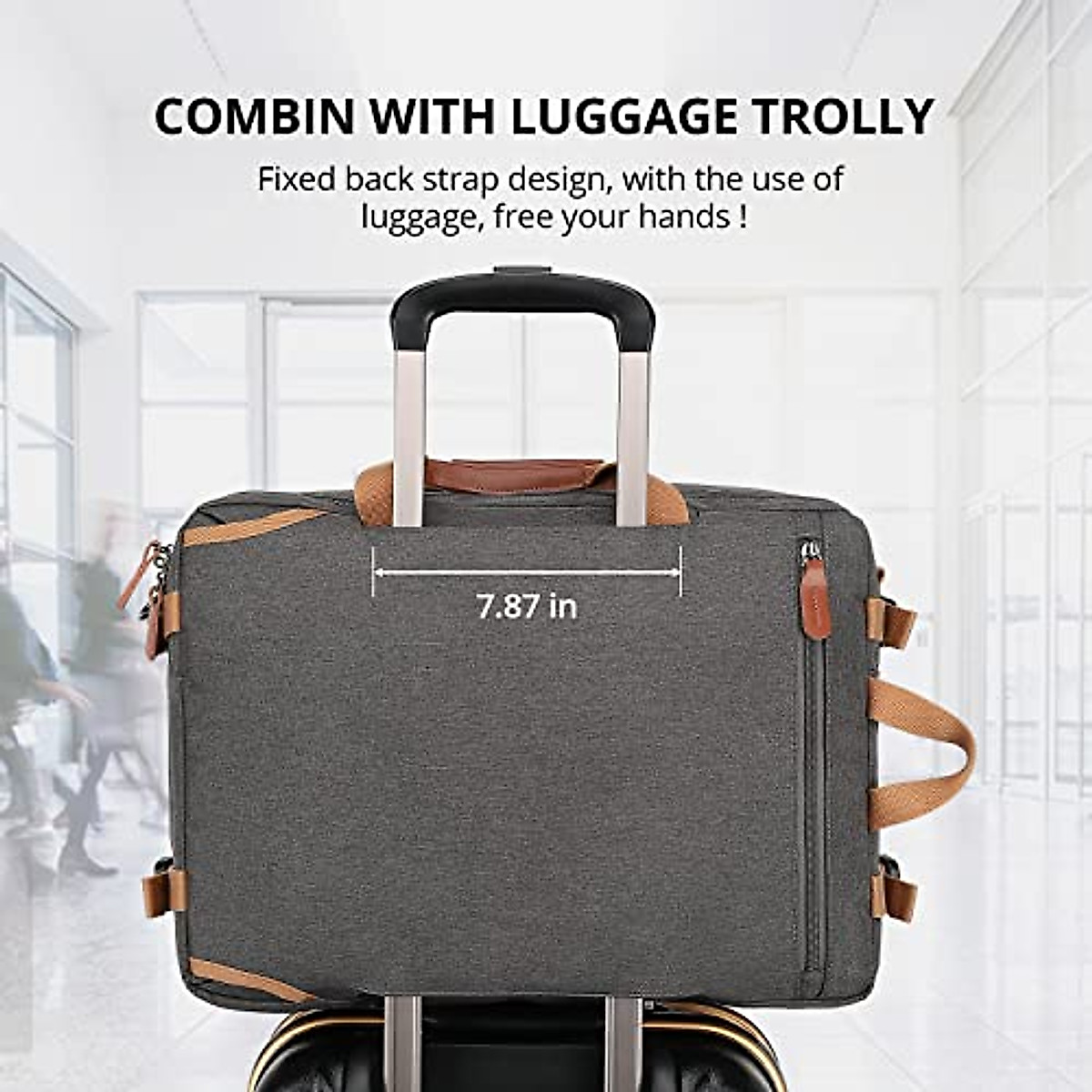 MOLNIA Laptop Backpack, 3 in 1 Laptop Backpack, 17.3 inch Computer Backpack, Multi-functional Laptop Bag, Business Casual Travel College Men/Women, Dark Grey