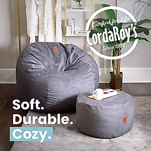 CordaRoy's Chenille Bean Bag Chair Cover Only (Bean Bag Sold Separately), King Size, Charcoal