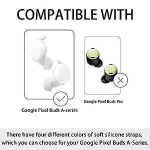 YIPINJIA Google Pixel Buds A-Series Strap, Soft Silicone Special Anti-Skid Design Sports Anti Lost Strap Lanyard Accessories Compatible with Google Pixel Buds A-Series Earbuds Neck Rope Cord - Black