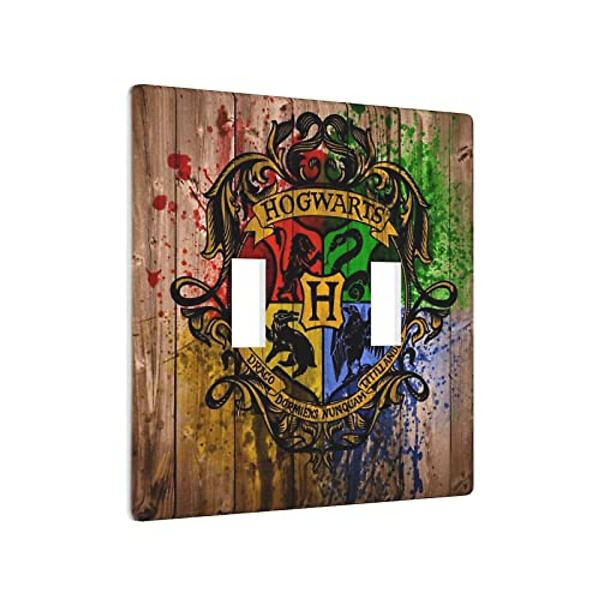 Harry Magic Light Switch Plate Cover Decorative Panel Double Toggle Receptacle Switch Plates and Electrical Outlet Covers Wall Plate for Boys Girls Kid Bedroom, Bathroom Kitchen Home Decor