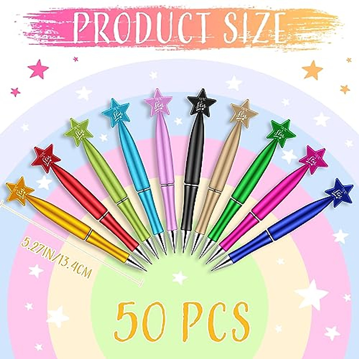 Seajan 50 Pcs You're a Star Sign Ballpoint Pen Back to School Gifts for Student from Teachers Star Pens Employee Appreciation Gift Party Favors for Birthday Party Favor School Office Home Supplies