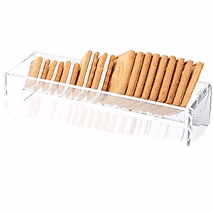 1 Piece Transparent Acrylic Rectangular Cracker Server Tray Dessert Biscuit Storage Holder Tray Food Display Stand (V Style)