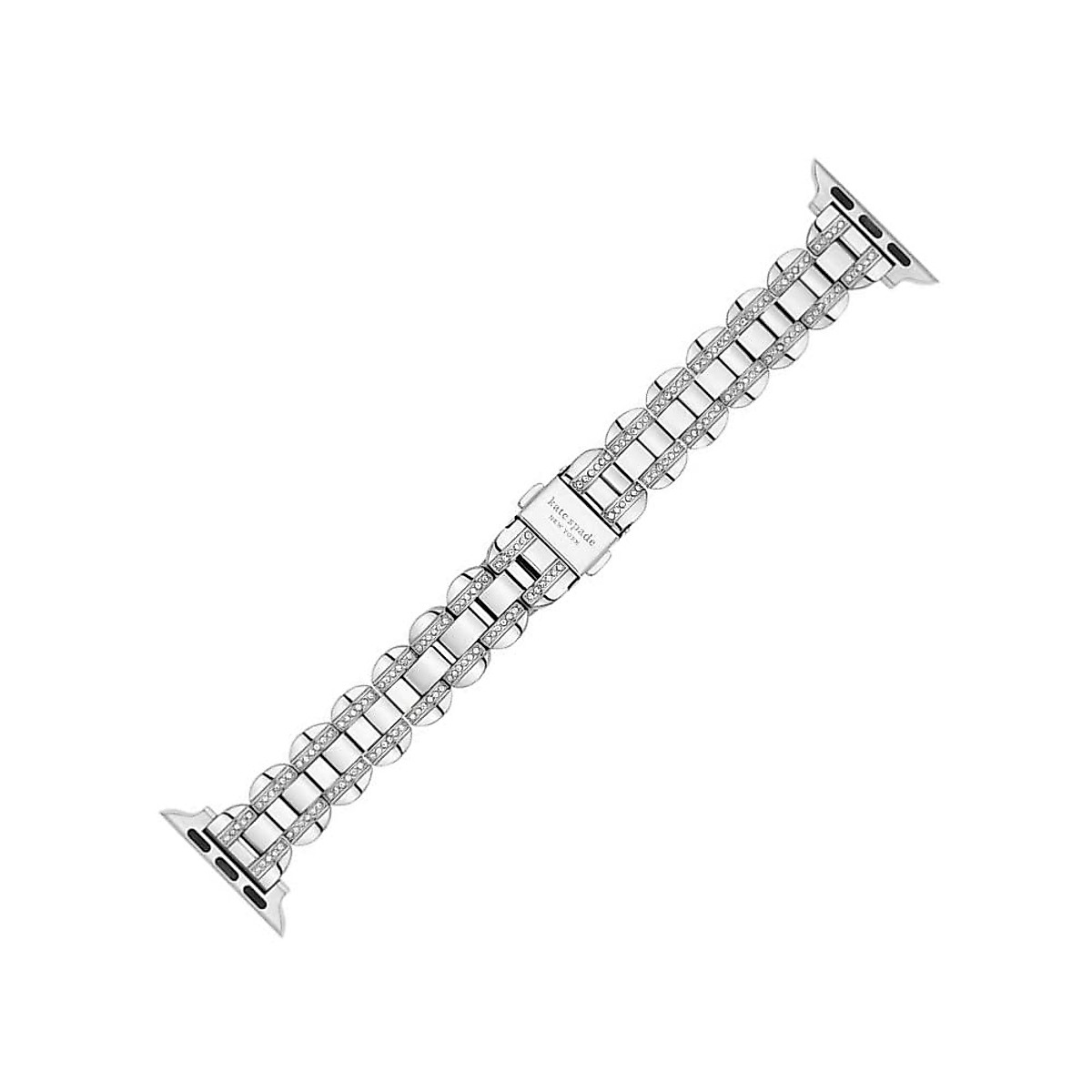 kate spade new york stainless steel band for 38/40/41mm apple watch series 1-6, color: silver