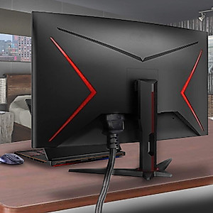 Aurum Cables UL Approved 6 Feet Universal Computer Monitor Power Cord, C13 Power Cable for Monitor, PC, Desktop, Printer, Scanner, 18 AWG NEMA 5-15P to IEC13 (6 Ft - 5 Pack)