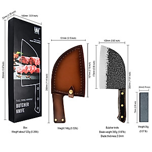 XYJ High Carbon Steel Serbian Butcher Knife Slaughter Chef Knives Cooking Camping Knife Good For All Around Cutting