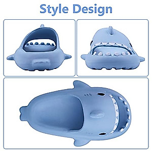 LAKIGE Kids Shark Cloud Slides | Toddler Boys Girls Shower Slippers | Boys Girls Cute Cartoon Fish Flip Flops | Beach Pool Home Sandals | Quick Dry Non-Slip