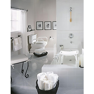 Moen Glacier White Home Care Bathroom Safety Toilet Grab Bar, Toilet Rails for Seniors, DN7015