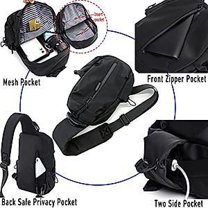 CAISANG Sling Bag Crossbody Backpack Shoulder Bag for Men Personal Pocket Bag Casual Daypack for Travel Hiking USB Charger Port-Nylon
