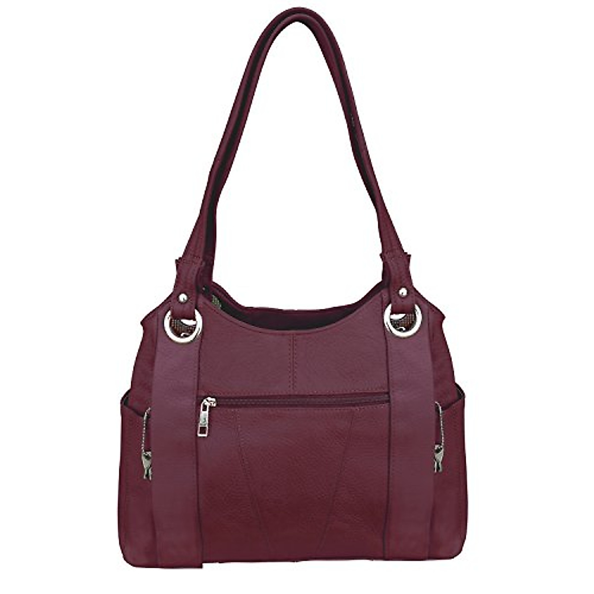 Roma Leathers Leather Locking Concealment Purse - CCW Concealed Carry Gun Shoulder Bag (Wine)