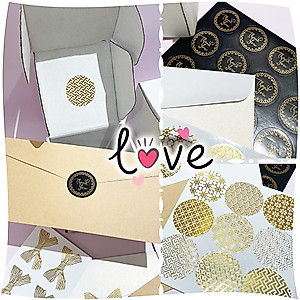 Pobees 30 Sheets 1.5"-1.8" Large Gold Foil Envelope Seal Stickers for Wedding Invitations,Greeting Cards,Party,Graduation,Gift Packaging,Self-Adhesive
