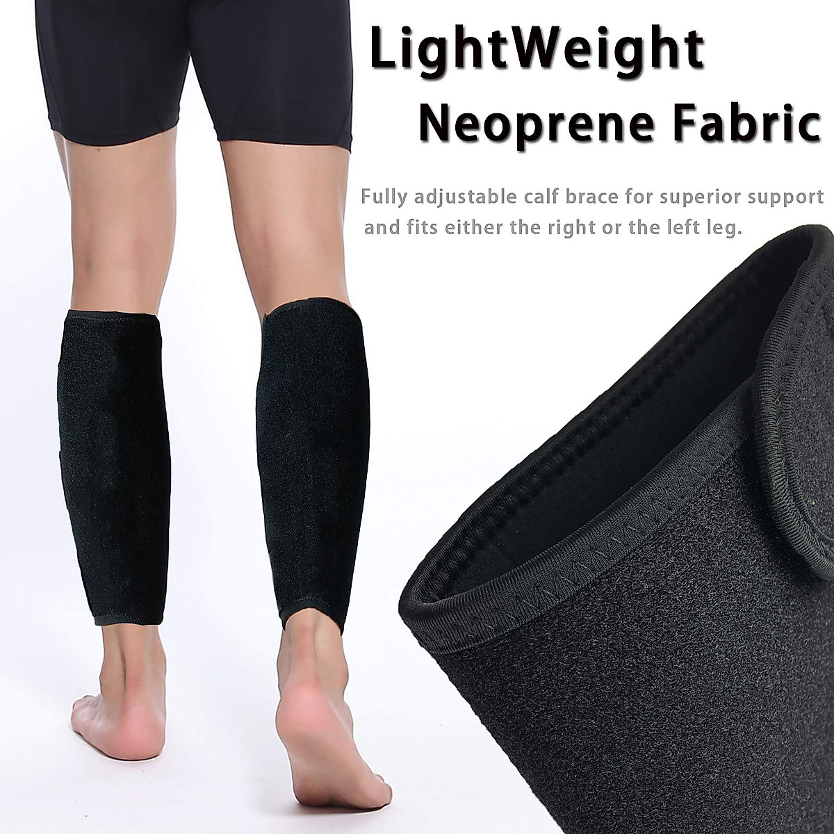HOPEFORTH Calf Support Brace 2 Pack Adjustable Shin Splint Compression Calf Wrap