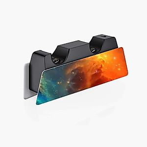 PlayVital Orange Star Universe Full Set Skin Decal for ps5 Console Disc Edition, Sticker Vinyl Decal Cover for ps5 Controller & Charging Station & Headset & Media Remote