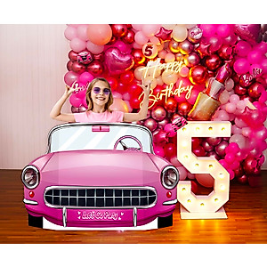 Pink Cars Convertible Photo Booth Props Doll Party Decorations Decor Party Favors for Girls Doll Princess Birthday Party