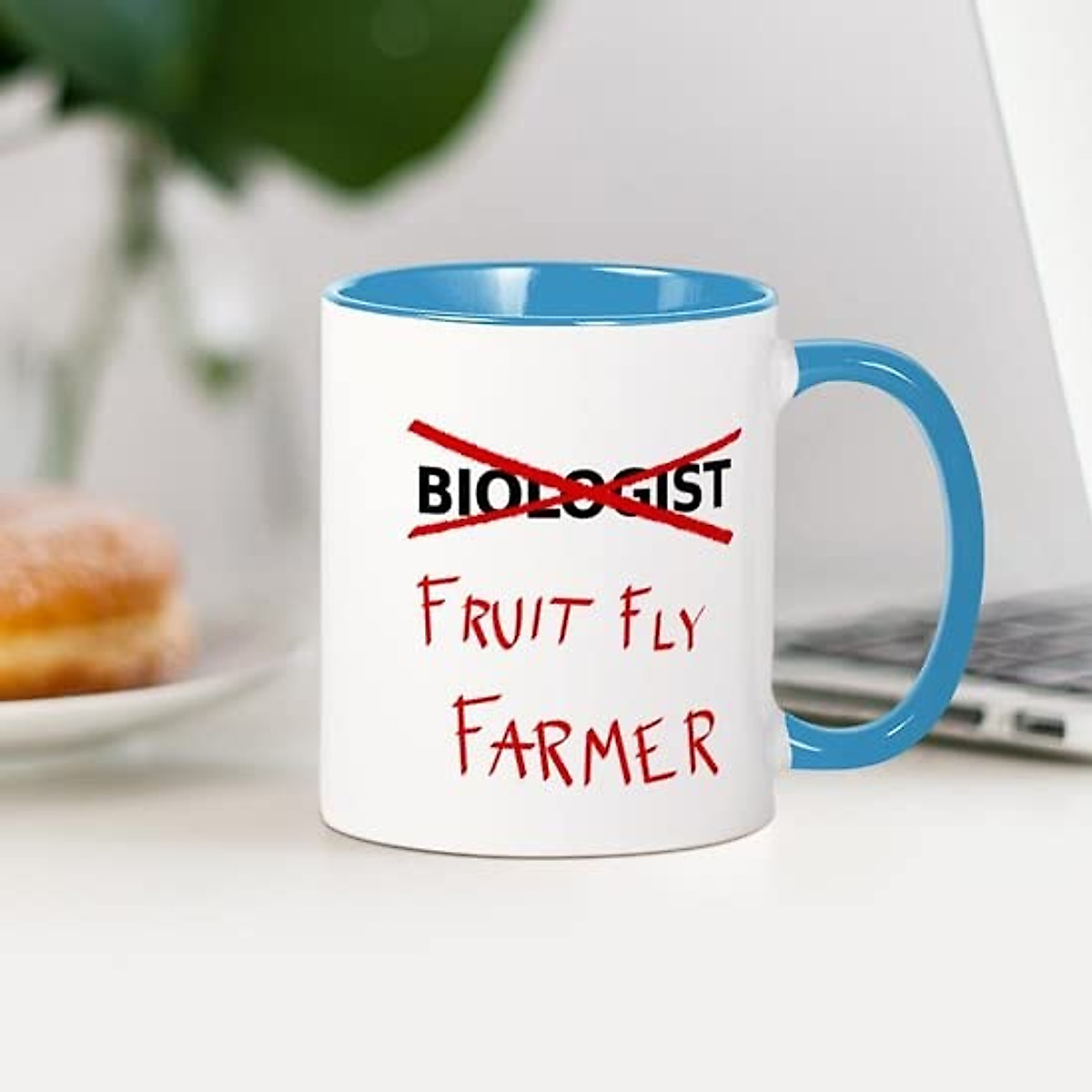 CafePress Biology Humor Fruit Fly Farmer Mugs Ceramic Coffee Mug, Tea Cup 11 oz