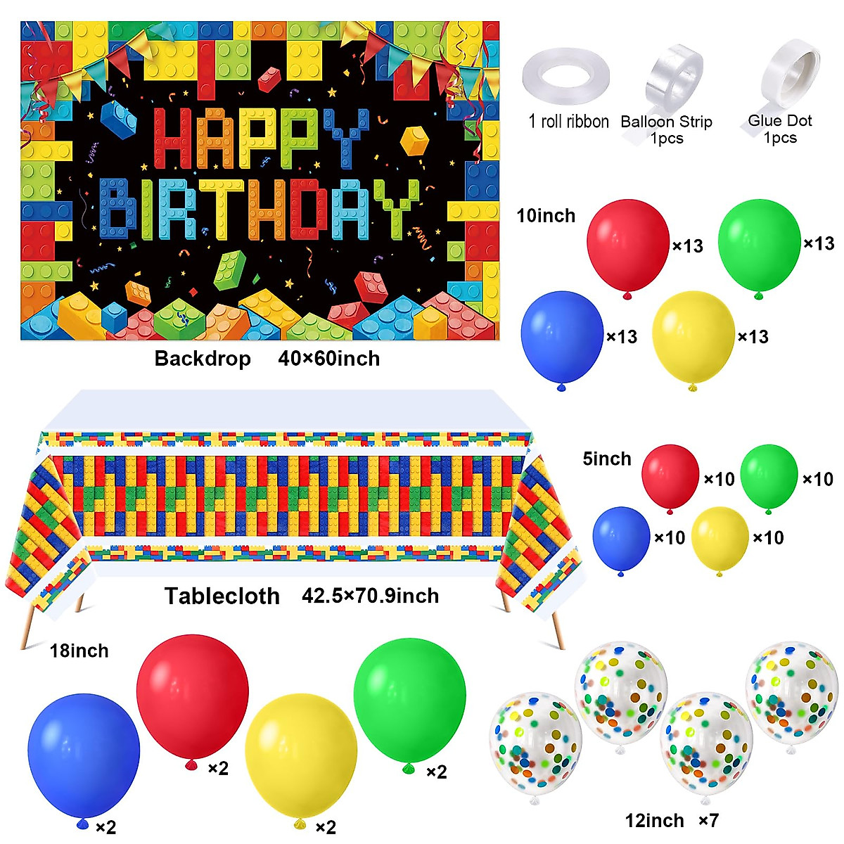 Golray Building Block Party Decorations - Fun for Kids!