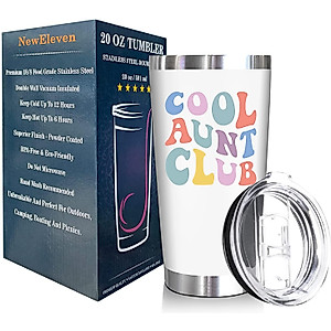 NewEleven Mothers Day Gifts For Aunt From Niece, Nephew - Cool Gifts For Aunt, New Aunt, Auntie, Sister - Aunt Birthday Gift, Aunt Announcement, Promoted To Aunt, Best Aunt Ever - 20 Oz Tumbler