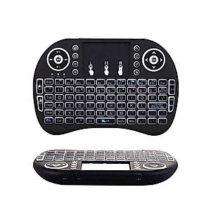 3 Pack Wireless Mini Keyboard and touchpad Mouse 2.4GHz Backlit Universal Remote Controller for Gaming Rechargeable Li-ion Battery for Google Android TV Xbox, PS3, PC, Windows Roku iptv Gaming