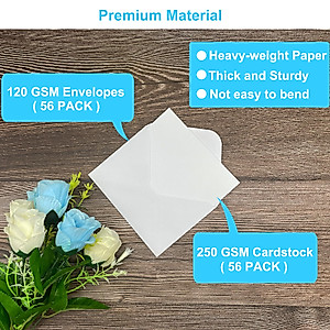 56 Pack Blank Cards and Envelopes 4x6, White Blank Note Cards Greeting Cards and Envelopes Set, Folded Cardstock with Envelopes for DIY Greeting Cards, Thank You Cards, Invitations in All Occasions