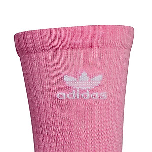 adidas Originals Trefoil Cushioned Crew Socks (3-Pair), Bliss Pink/Magic Beige/Glory Mint Green, Large