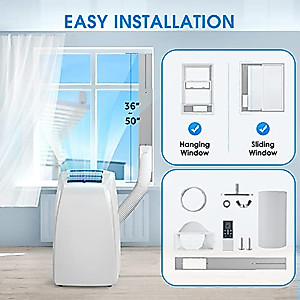 Air Choice 12000 BTU Portable Air Conditioner, 3-in-1 Portable AC Unit with Dehumidifier & Fan & 24HR Timer, LED Display, up to 550 Sq.Ft, Build in Universal Wheels for Quiet Portable AC Unit for Room