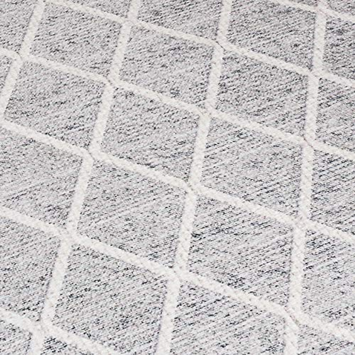 ReaLife Machine Washable Rug - Stain Resistant - Eco-Friendly, Non-Slip, Family & Pet Friendly - Made from Premium Recycled Fibers - Tessa Modern Distressed Trellis - Light Gray Ivory, 2'6" x 6'