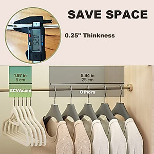Magazi,ZCVAcom Plant Velvet, Velvet, Non-Slip Suit Hanger - Pack of 10 (Rice White)