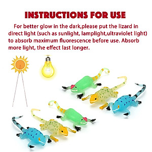 Glow in The Dark Lizard Set,12 Pack Stretchy Realistic Reptile Toy Set for for Kids Boys Girls,Great for Birthday,Themed Parties,Goodie Bag Fillers,Carnival Prizes