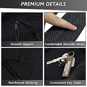 Backpack for Men Women,Vonxury Water-resistant 15.6 Inch Laptop Bookbag for School Work Travel (Black)