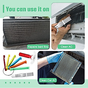 3 Pieces Air Conditioning Brush Set Includes FCR6 Ring Fin Comb Air Conditioner Fin Cleaner Condenser Radiator Fin Comb Stainless Steel Fin Straightener Cleaner Brush Repair Tool for Condenser Coil