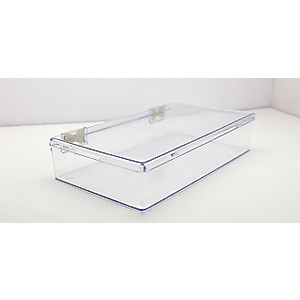 Clear Hinged Plastic Box 10 3/8" L x 6" W x 2" H - 1 Piece Per Pack