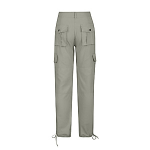 fesfesfes Women 6 Pockets High Waisted Cargo Pants Casual Pants Combat Military Trouser Tactical Streetwear Y2k Fashion Pants