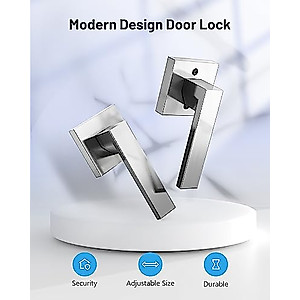 Zowill Door Handle Heavy Duty, Modern Square Door Lever, Passage Door Knobs, Reversible Interior Handles for Left Right Handled Doors for Bedroom, Bathroom and Living Room, Satin Nickel(1 Pack)